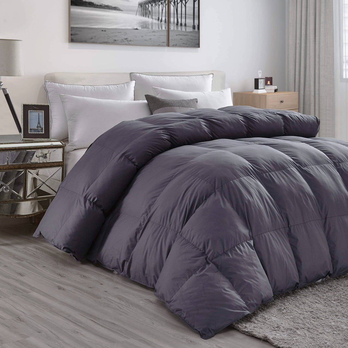 Solid Grey Comforter | Grey Blanket | Royal Egyptian Bedding